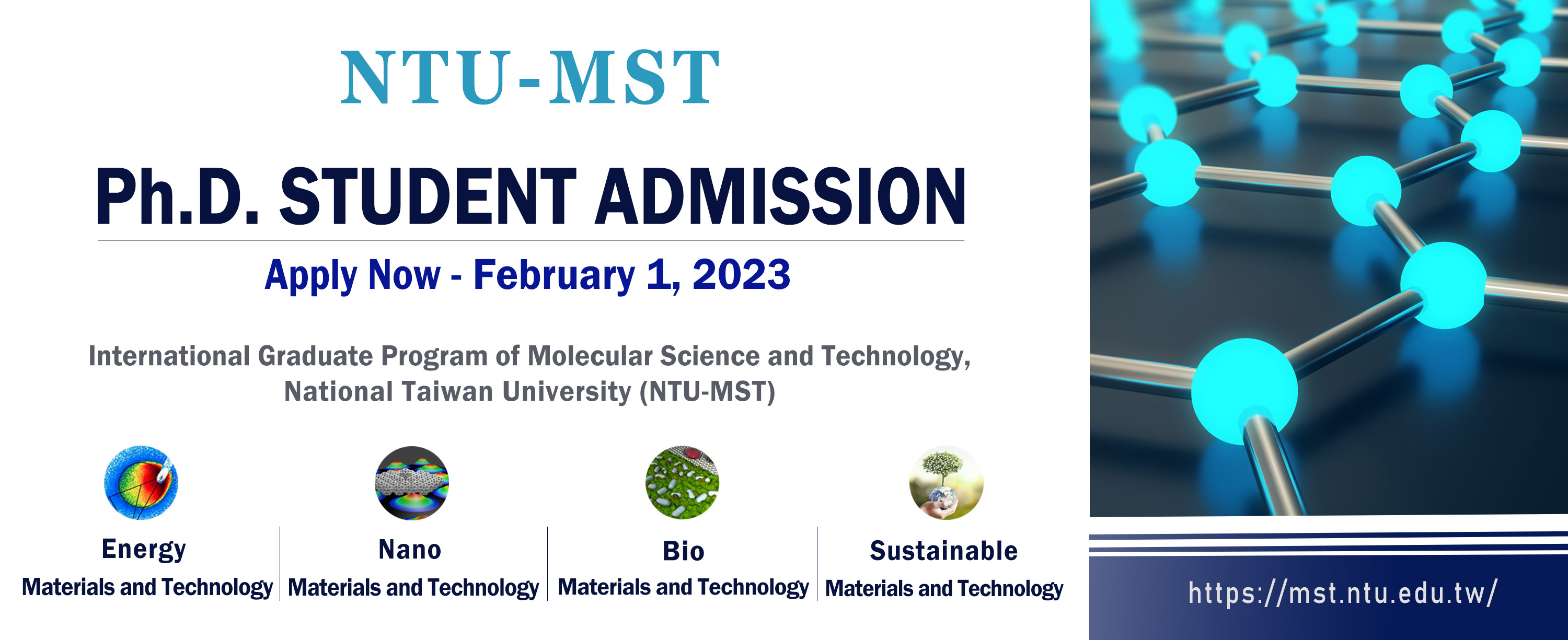 NTU-MST Program | 台大分子科學與技術國際研究生博士學位學程 - Please join us !! Apply for NTU-MST now